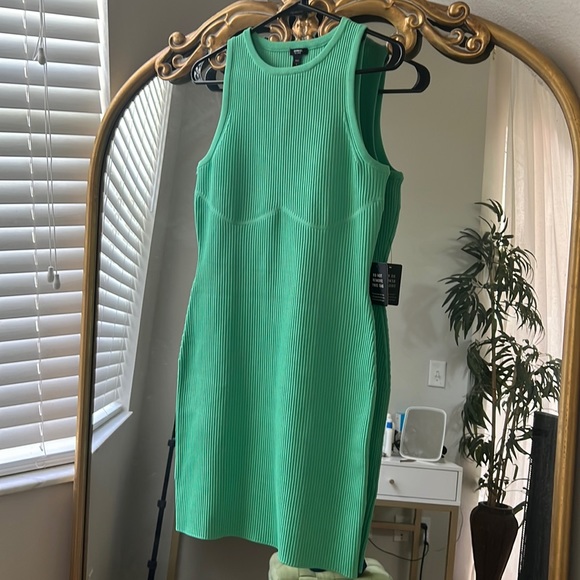 Express | Dresses | Express Bright Green Bodycon Body Contour Dress ...